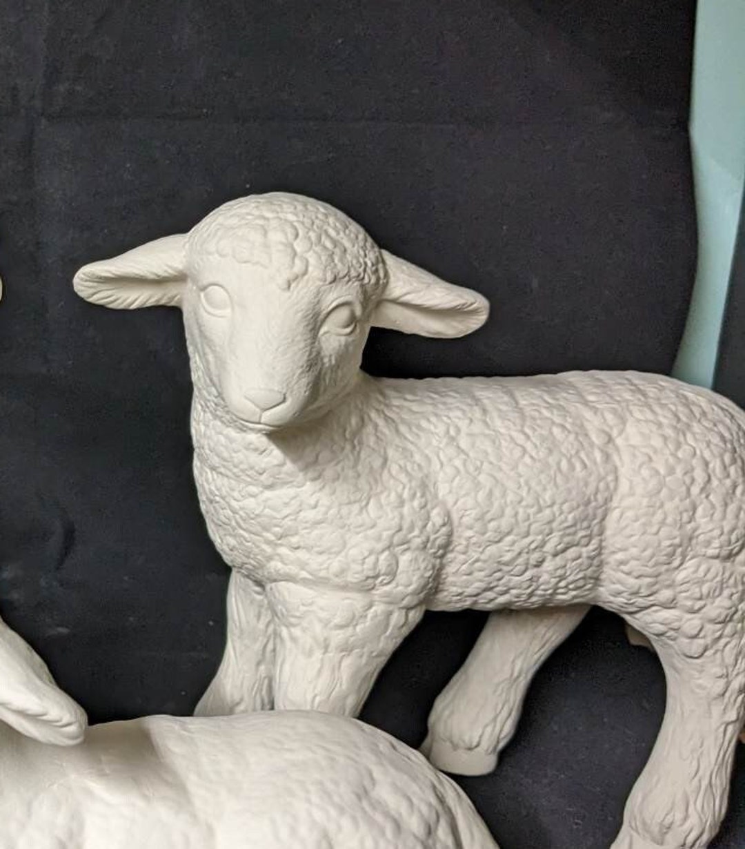 Unpainted Ceramic Lamb, Unfinished Bisque, Christmas Nativity Sheep ...