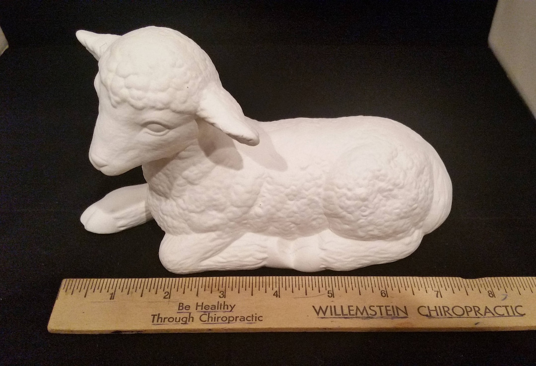 Unpainted Ceramic Lamb, Unfinished Bisque, Christmas Nativity Sheep ...