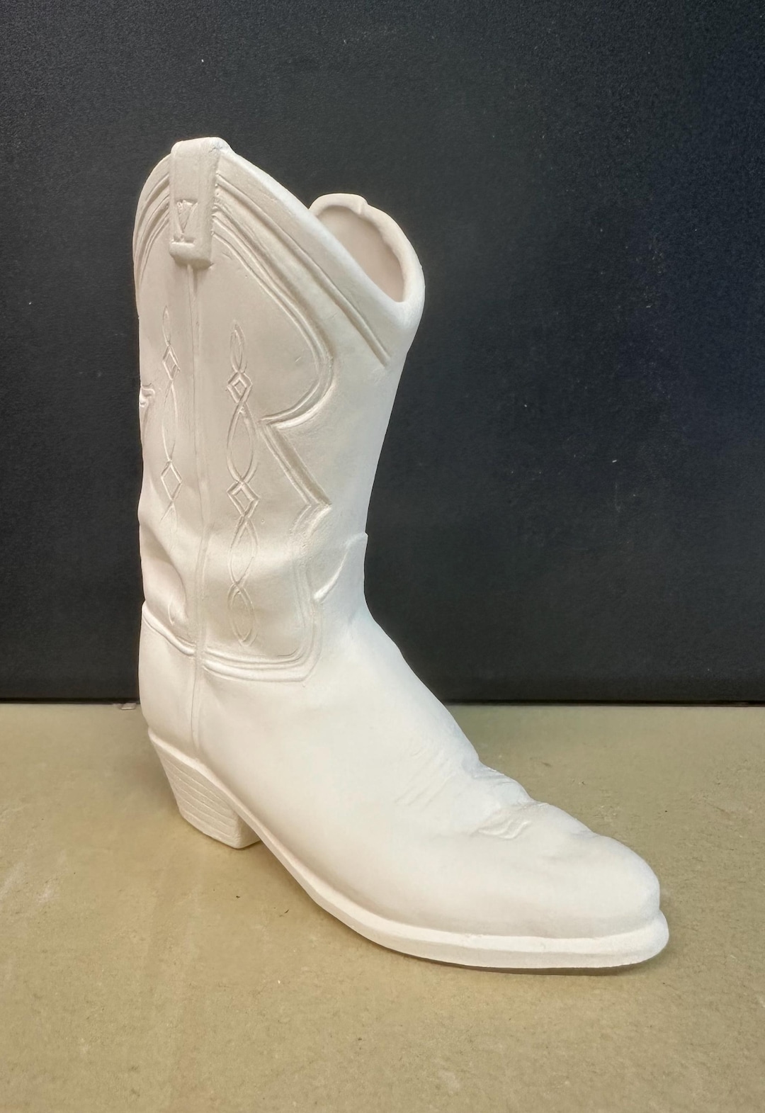 Unpainted Ceramic Boot, Cowboy Boot, Unfinished Bisque, 5" Tall. Cowgirl Boot, Western Ceramics ...