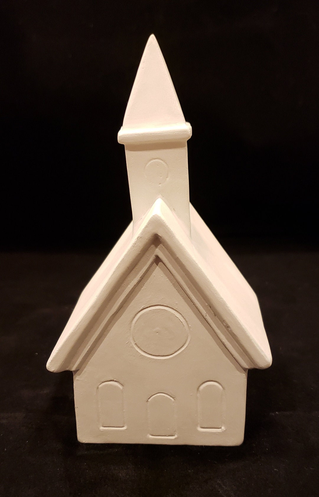 Unpainted Ceramic Church, Unfinished Bisque, Christmas Village, 5” Tall ...
