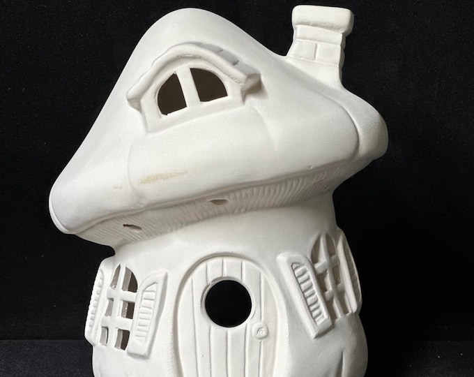Unpainted Ceramic Mushroom House, Unfinished Bisque, Unpainted Ceramics ...