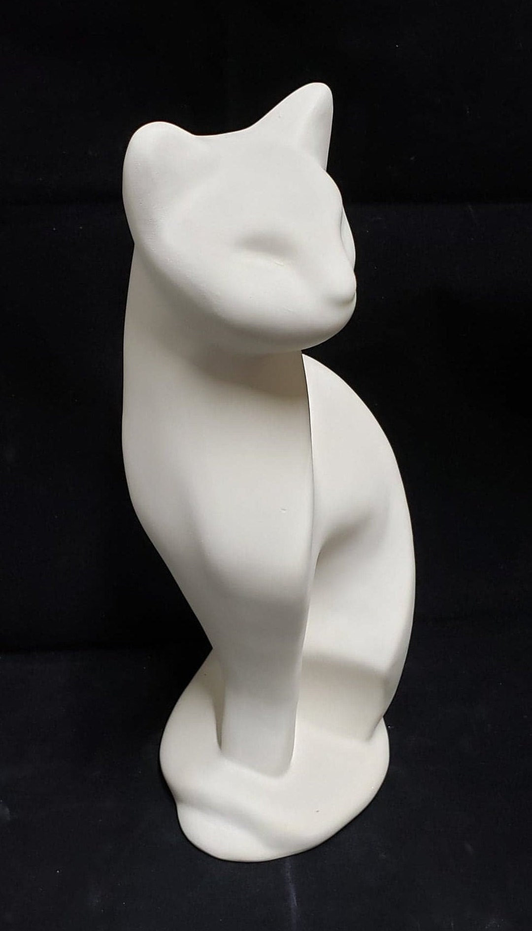 Unpainted Ceramic Modern Cat, Bisque, Unfinished Ceramics, Plain Cat ...