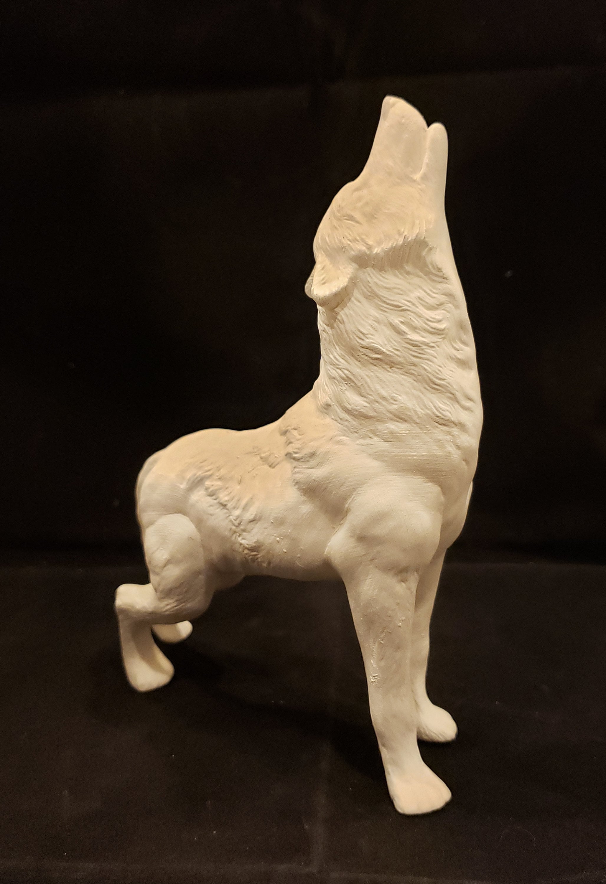 Unpainted Ceramic Wolf Standing, Unfinished Bisque Wolves, Ready to ...
