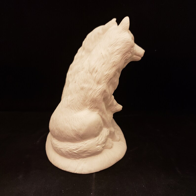 Unpainted Ceramic Wolf Family, Unfinished Bisque Wolves, Ready to Paint ...