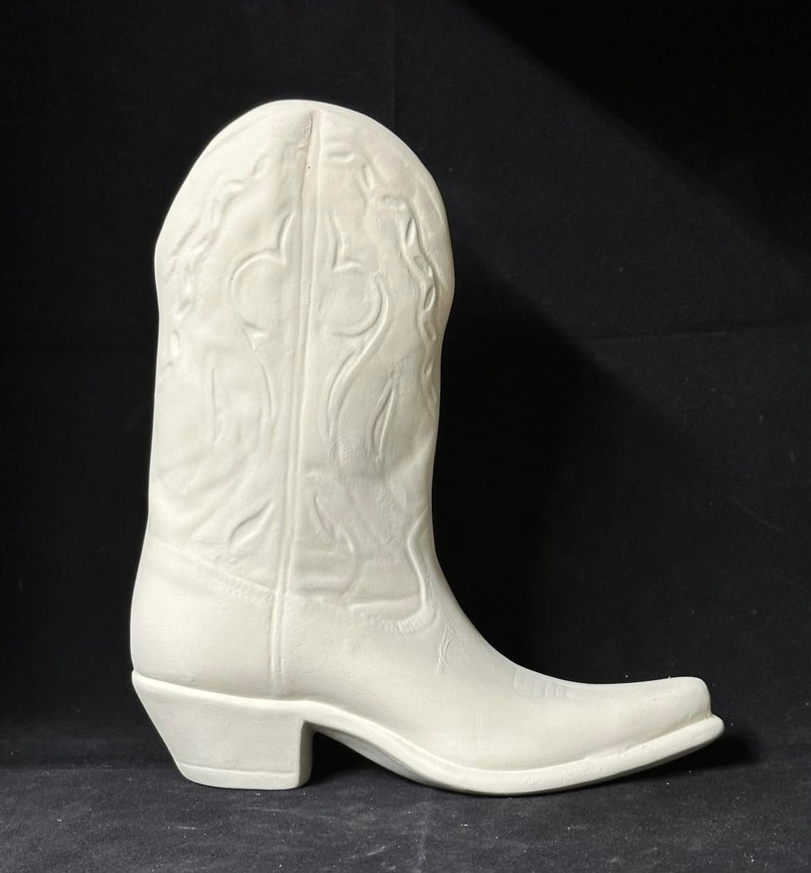 Unpainted Ceramic Boot, Realistic Cowboy Boot, Unfinished Bisque ...