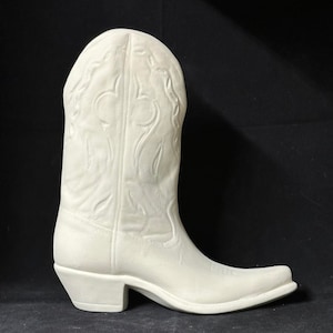 Unpainted Ceramic Boot, Realistic Cowboy Boot, Unfinished Bisque ...