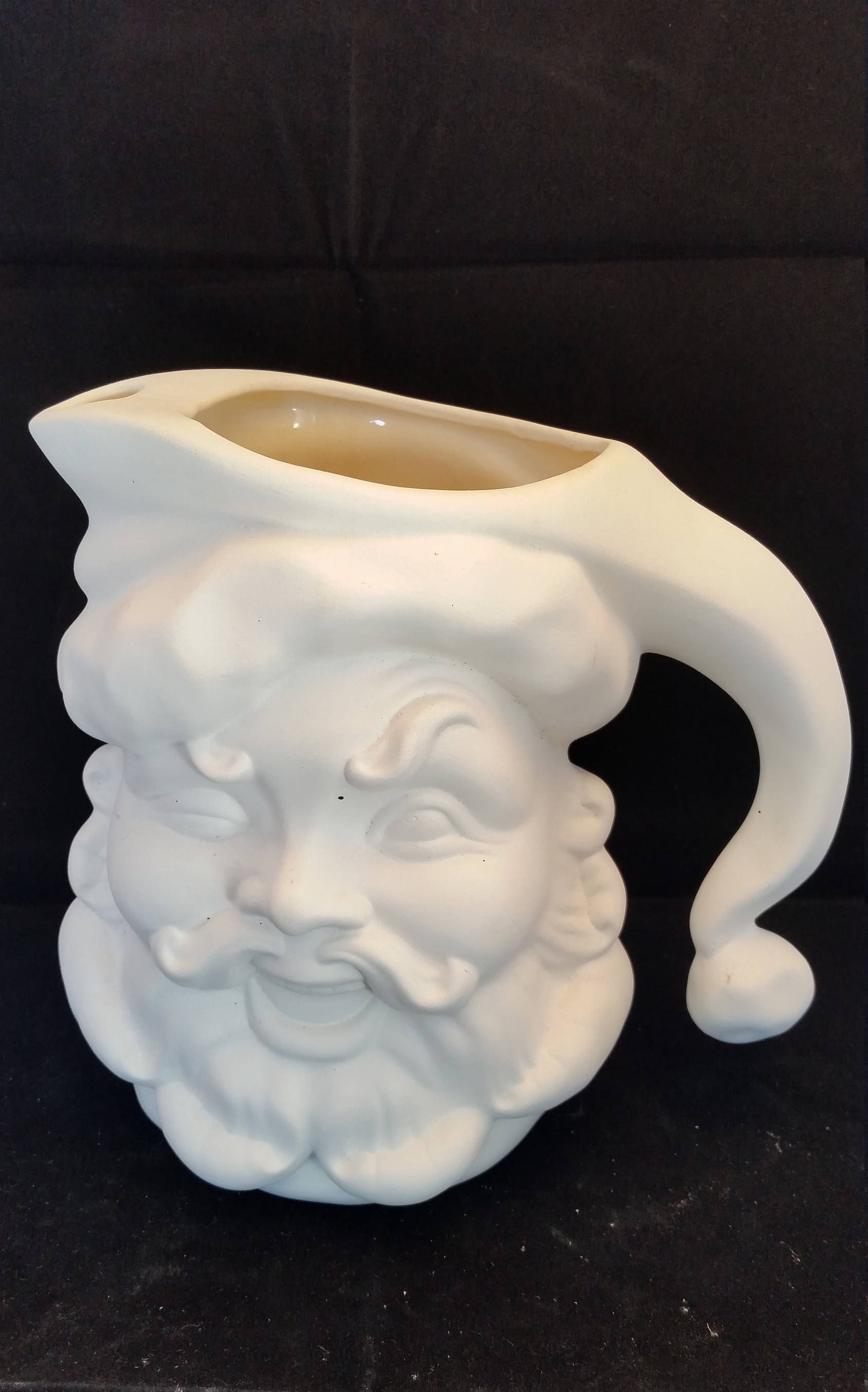 Ceramic Santa Pitcher, Unfinished Bisque, Unpainted Christmas Ceramics ...