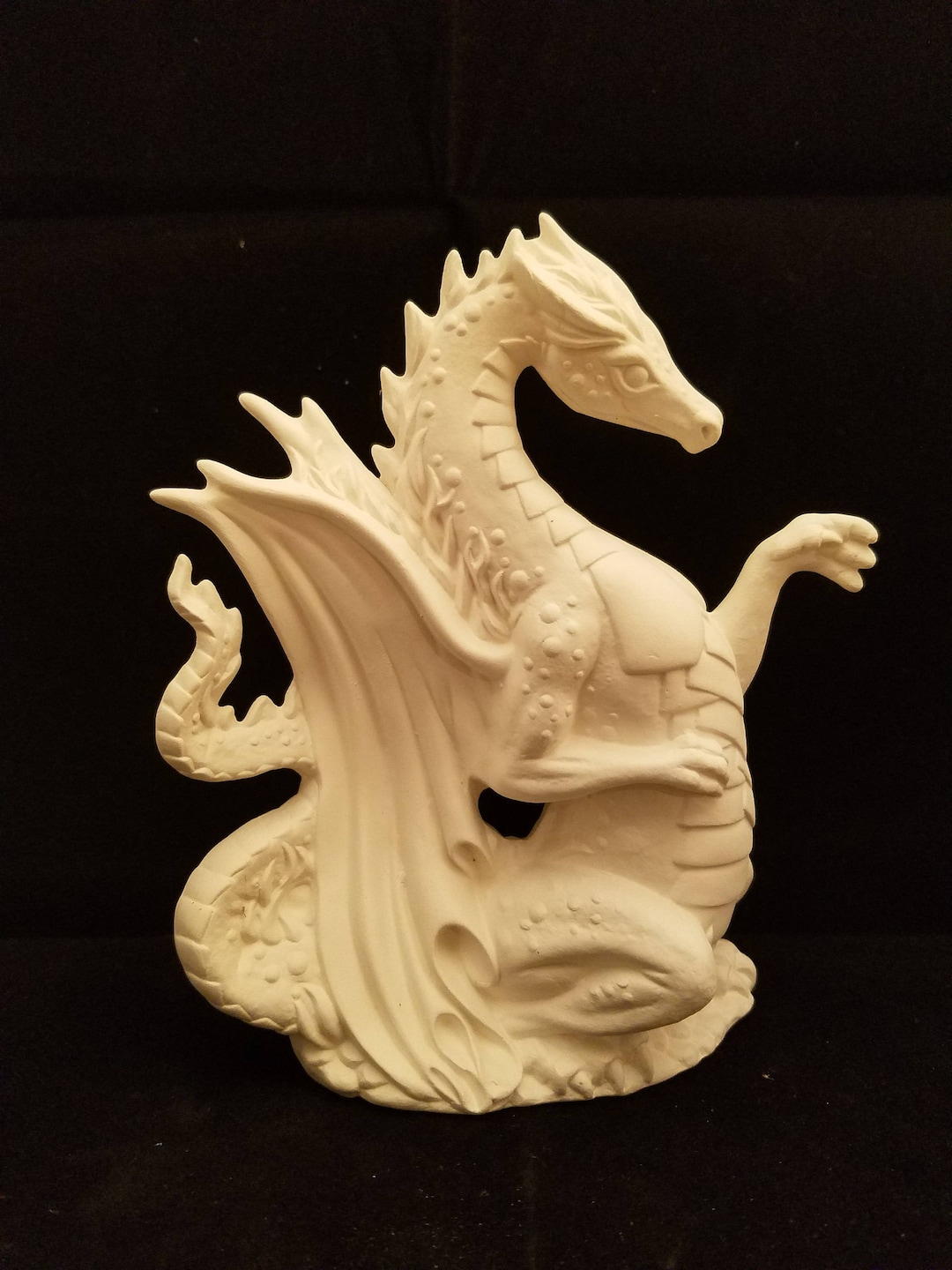 Unpainted Ceramic FIRE Dragon, Unfinished Bisque, Unpainted Ceramics ...