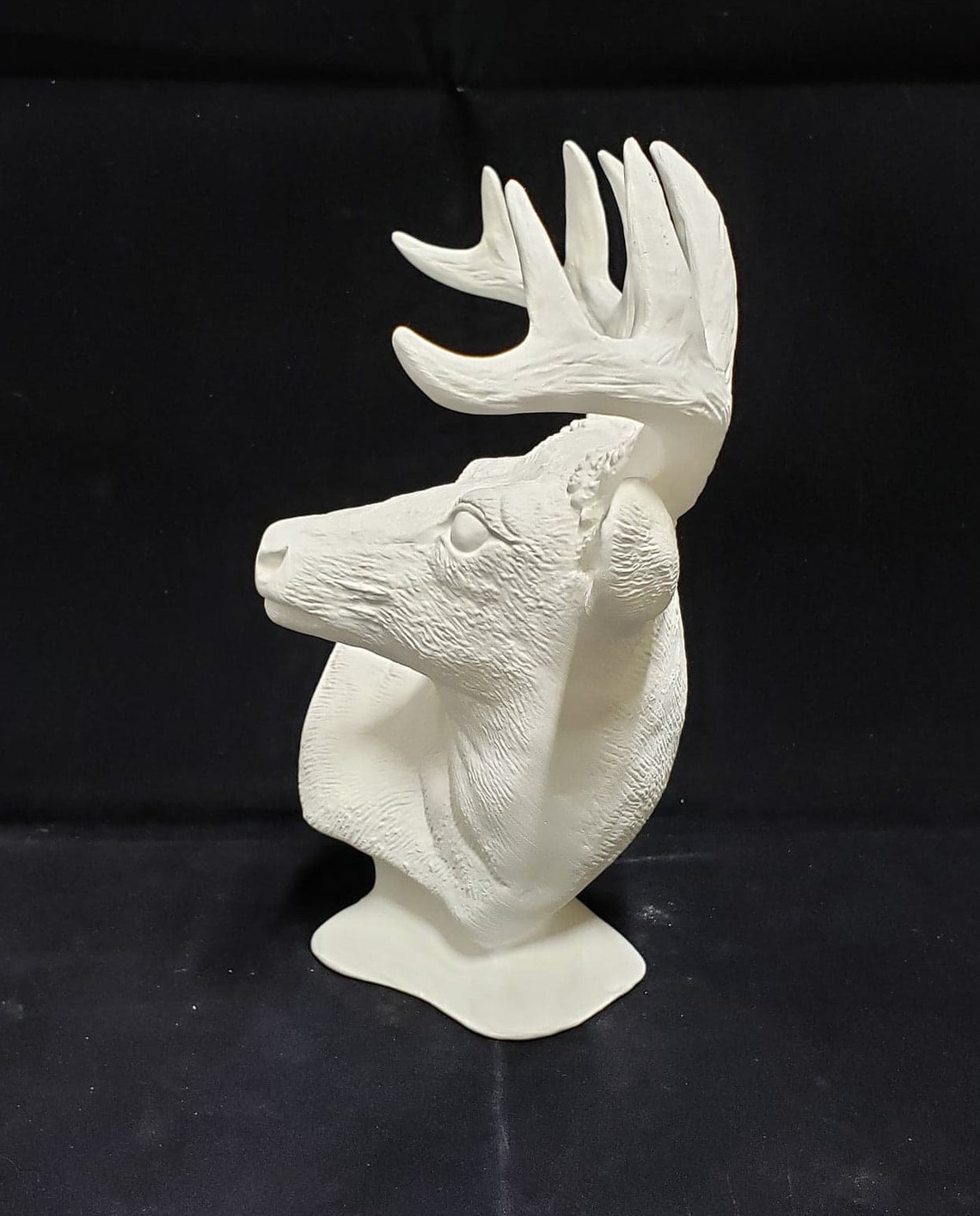 Unpainted Ceramic Deer Head, Unfinished Bisque, Antlered Deer Head ...