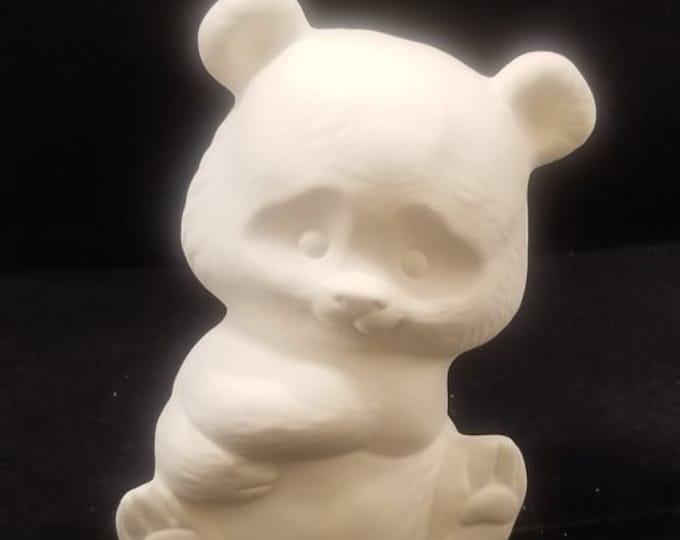 Unpainted Ceramic Cute Panda, Unfinished Bisque, Ceramics Figurine, Ready to Paint, Kids ...