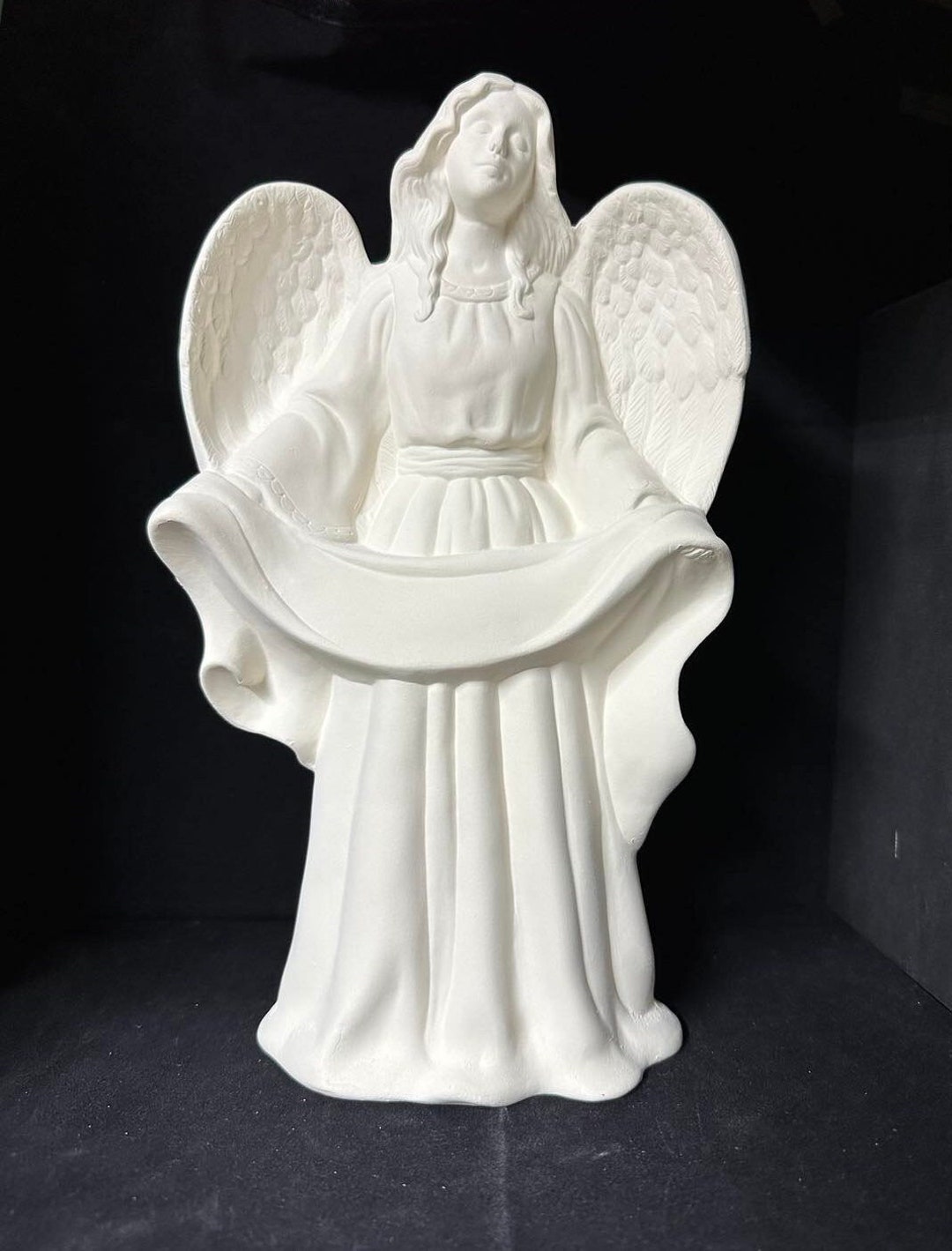 Unpainted Ceramic Angel, Ready to Paint, Unfinished Bisque, 12" Tall - Etsy