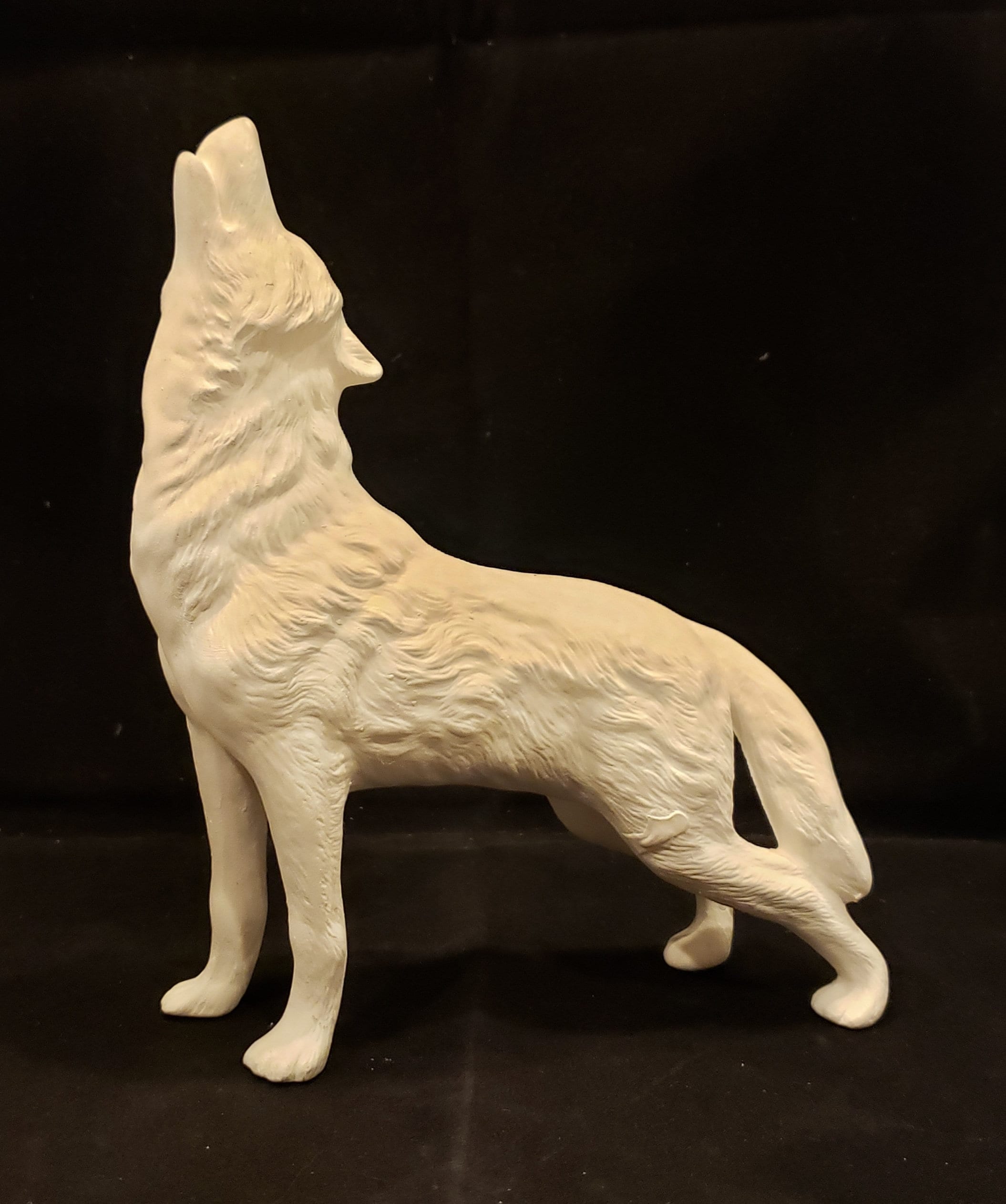 Unpainted Ceramic Wolf Standing, Unfinished Bisque Wolves, Ready to ...