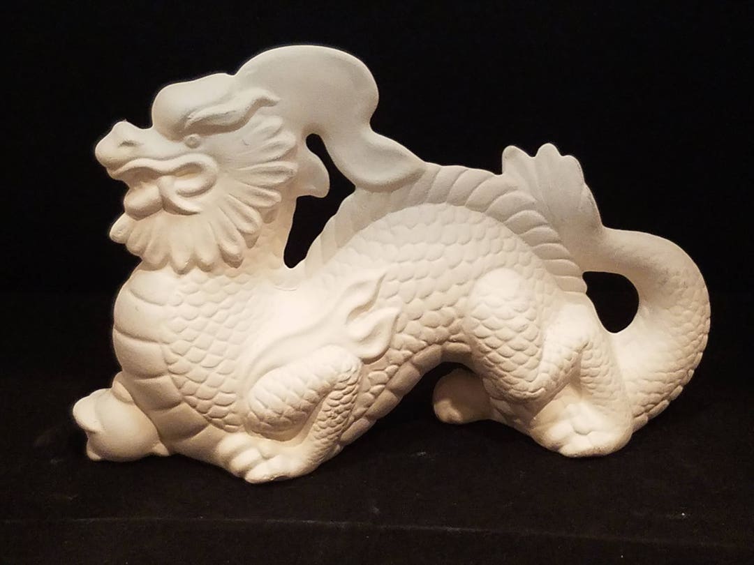 Unpainted Ceramic Chinese Dragon, Unfinished Bisque, Unpainted Ceramics ...
