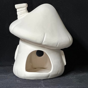 Unpainted Ceramic Mushroom House, Unfinished Bisque, Unpainted Ceramics ...