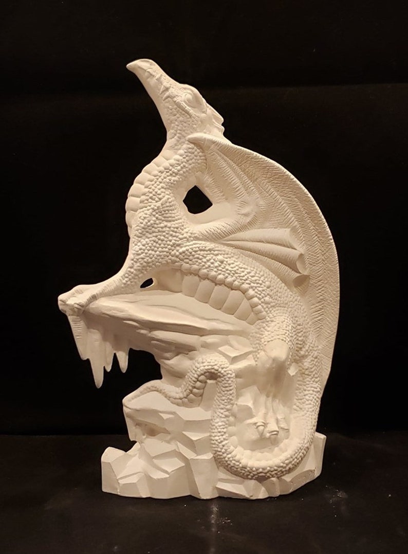 Unpainted Ceramic ICE Dragon, Unfinished Bisque, Unpainted Ceramics, 8 ...