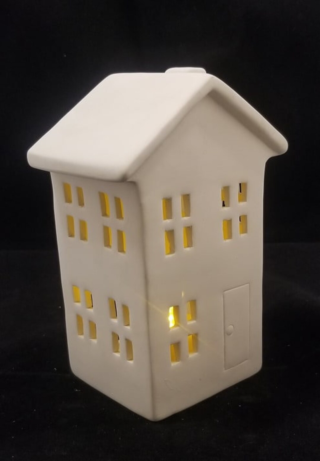 Unpainted Ceramic Tealight House, Unfinished Bisque, 2 Story, Village ...