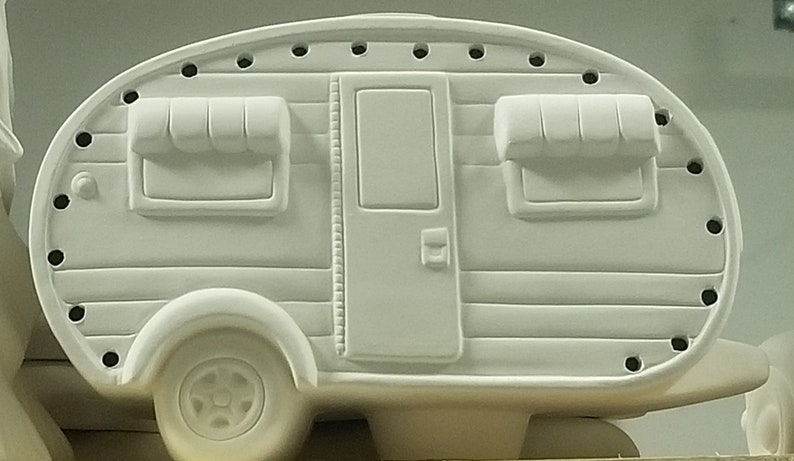 Unpainted Ceramic Camper, Unfinished Bisque, RV, Travel Trailer, Light ...
