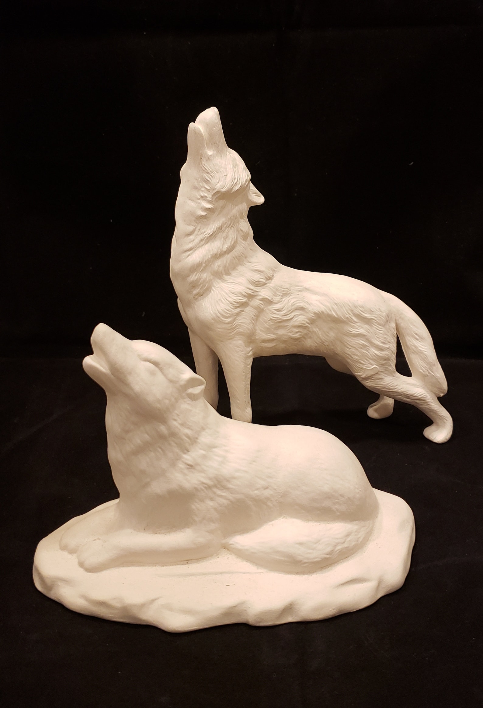 Unpainted Ceramic Wolf Laying Unfinished Bisque Wolves Ready - Etsy