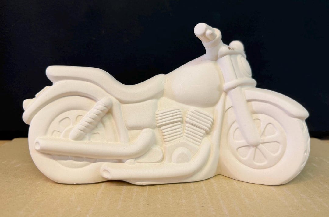 Unpainted Ceramic Motorcycle, Unfinished Bisque, Unpainted Ceramics ...