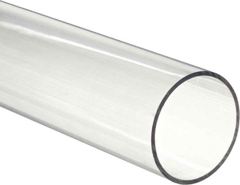 Clear Acrylic Plexiglass Pipe 2" 2 3/8" OD Fits Standard 2" PVC ...