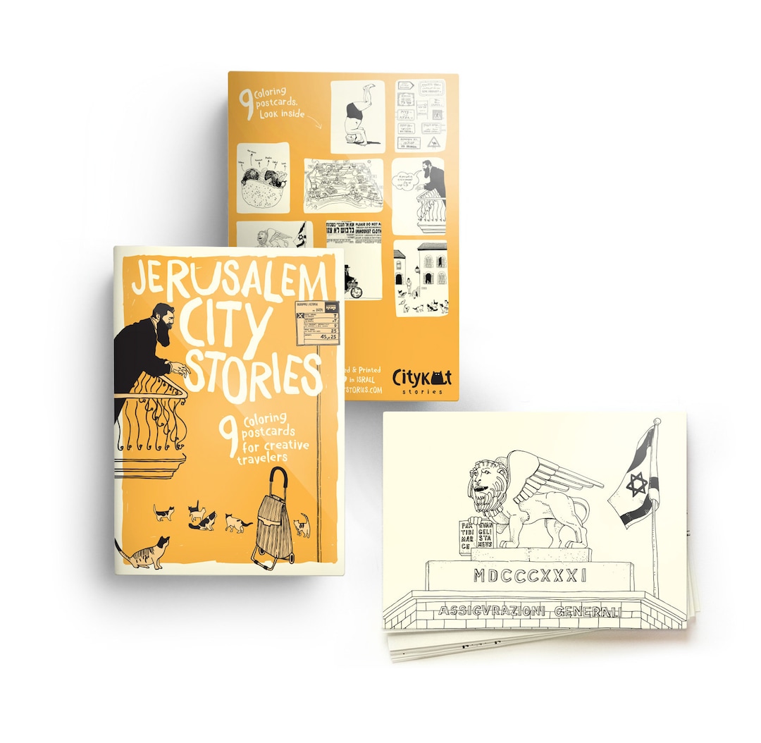 9 Postcards Bundle: Jerusalem, Postcards, Coloring, Set, Gift, Paper ...