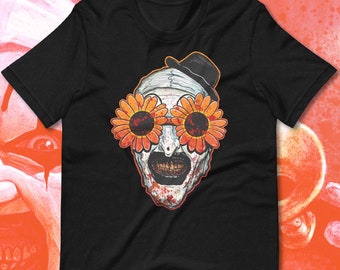Little Pale Girl Horror Art Spooky Terrifying Clown Sunflower Horror ...