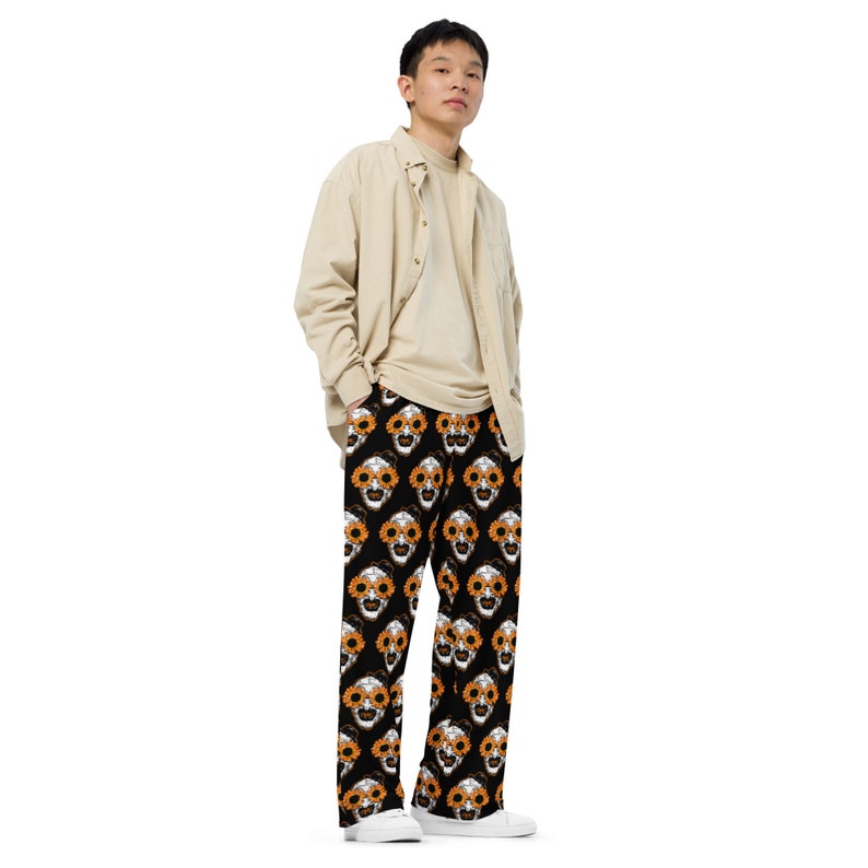 Terrifier Art Clown Horror Sunflower Sunglasses All Over Print Unisex Wide Leg Lounge Pants Etsy