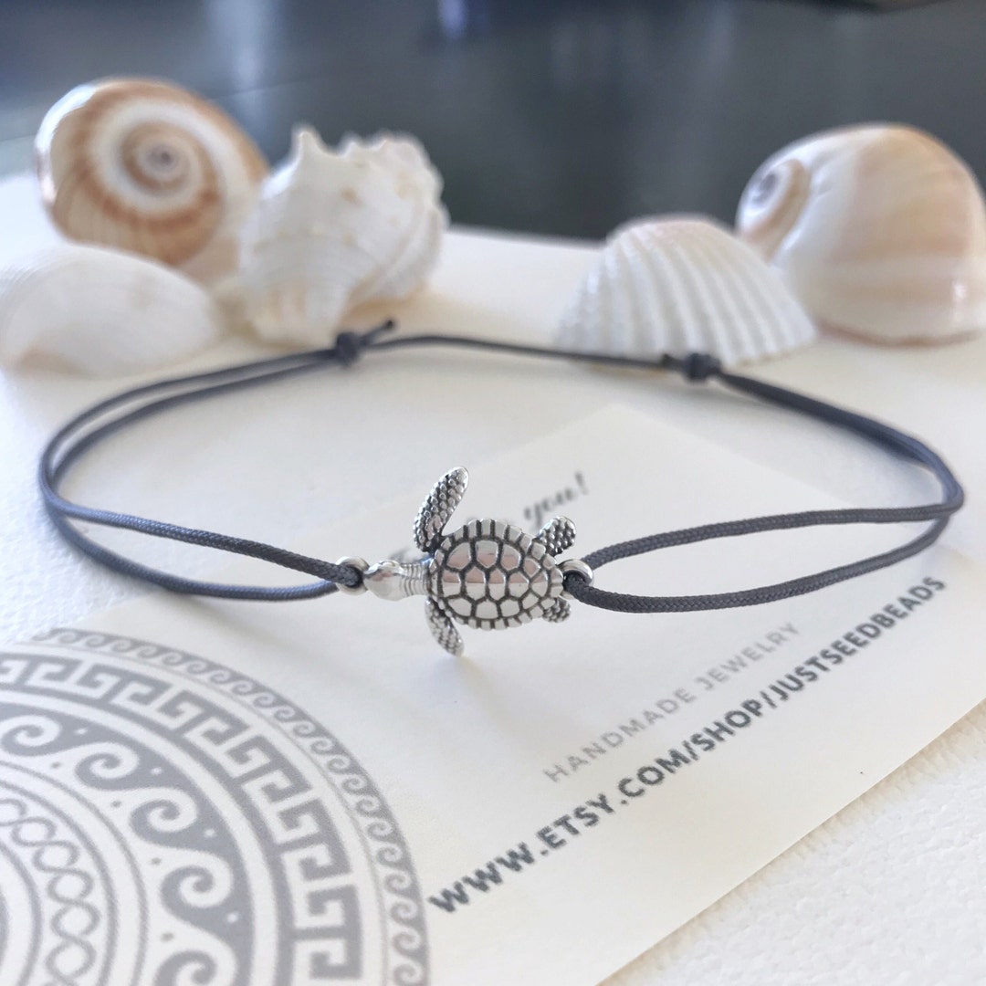Sea Turtle Anklet Beach, Gift for Friends, Simple Anklet Cord With ...