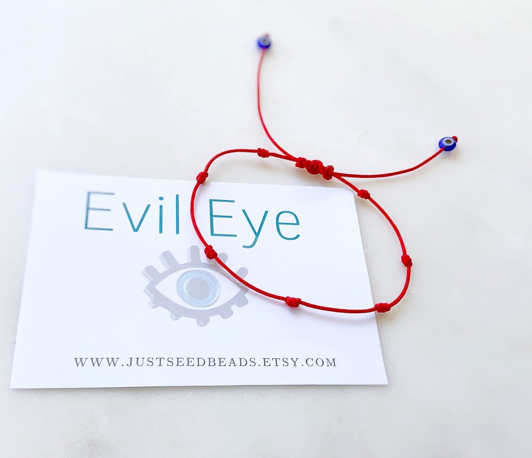 Bracelet 7 Knot Red Cord, Evil Eye Amulet, Red String Protection ...
