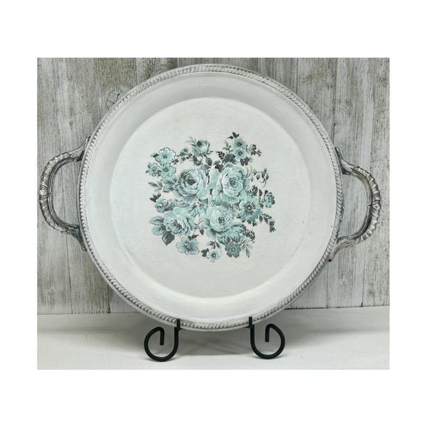 Painted Silver Tray - Etsy