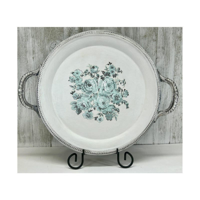 Painted Silver Tray - Etsy