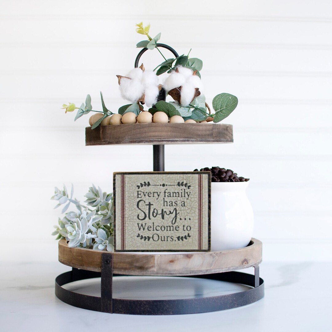 Charming Rustic Farmhouse Tiered Tray Decor | Vintage-inspired Mini ...