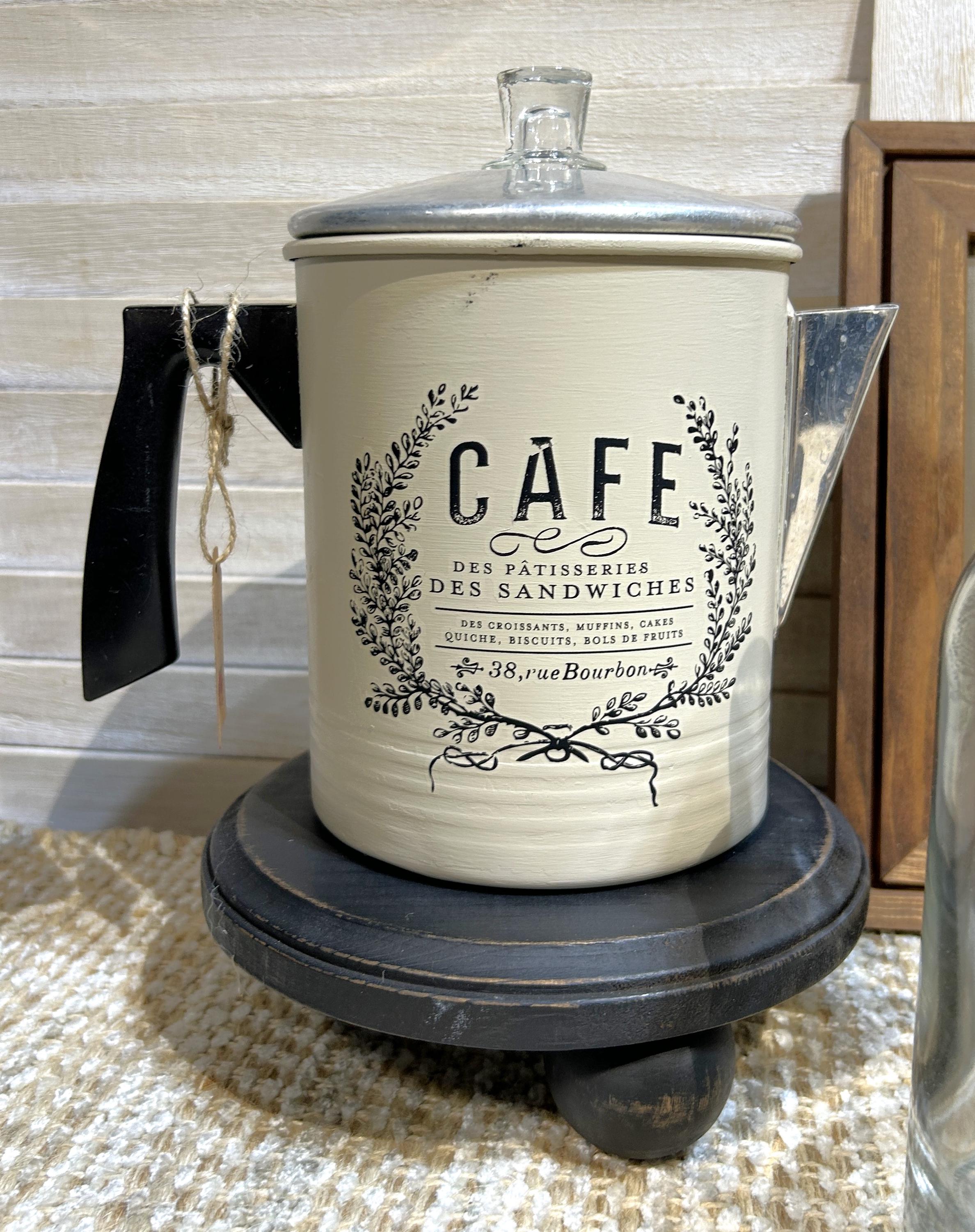 Vintage Upcycled Aluminum Coffee Pot With French Country Design - Hand ...