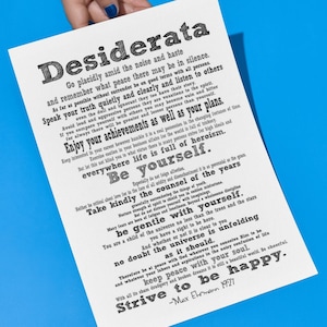Desiderata Poem Printable | Inspirational Wall Art | Motivational Quote ...