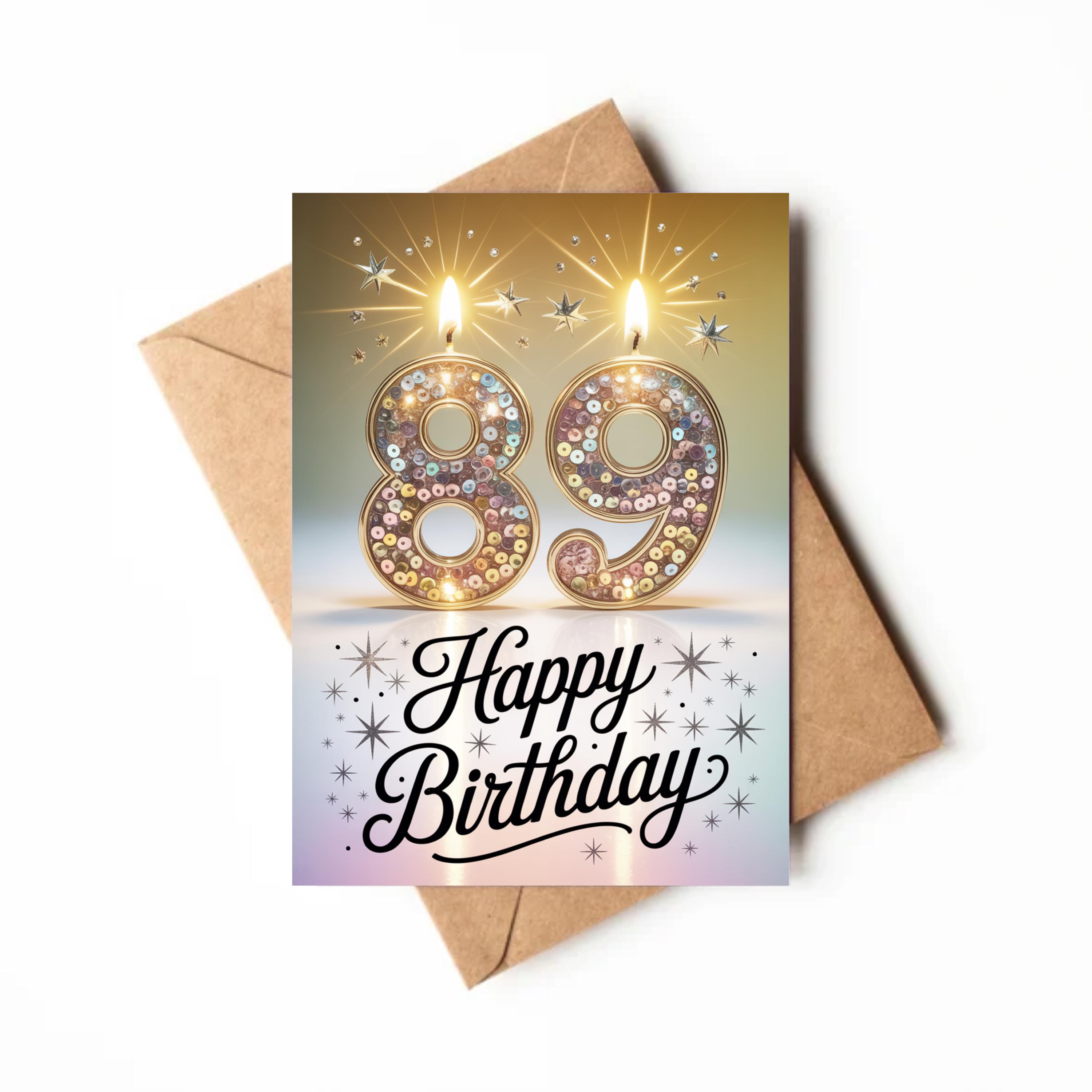 89th Birthday Card | Printable Card | Celebration Card for 89 Year Old ...