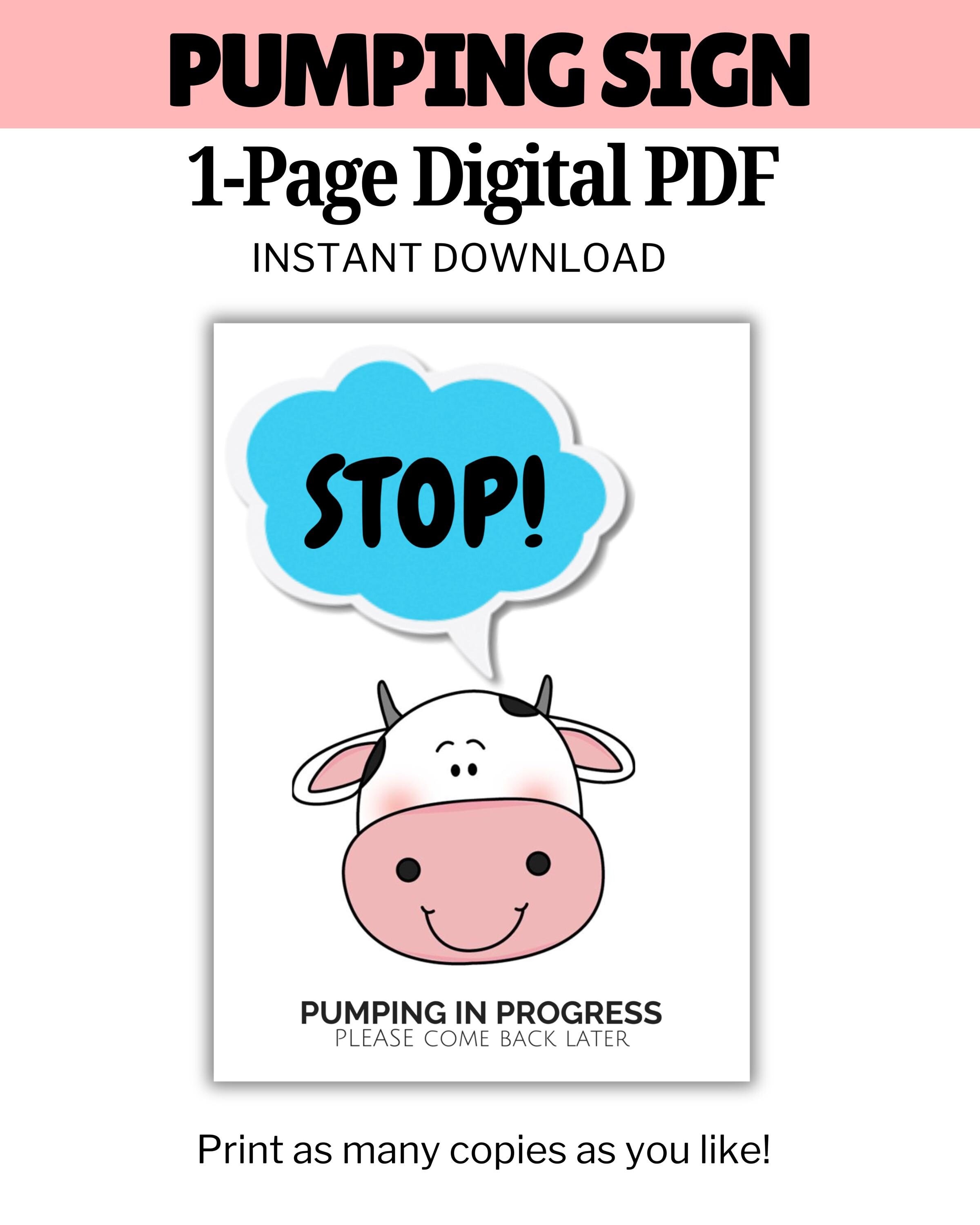 Printable Pumping Door Sign - Etsy