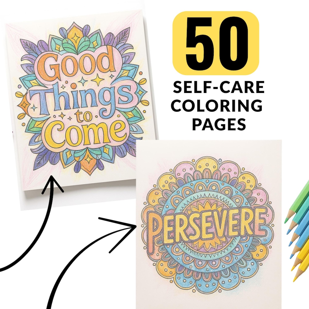 50 Self Care Coloring Pages Printable | Positive Affirmations ...