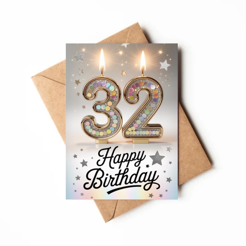 32nd Birthday Card | Printable Card | Card for Thirty-two Year Old ...