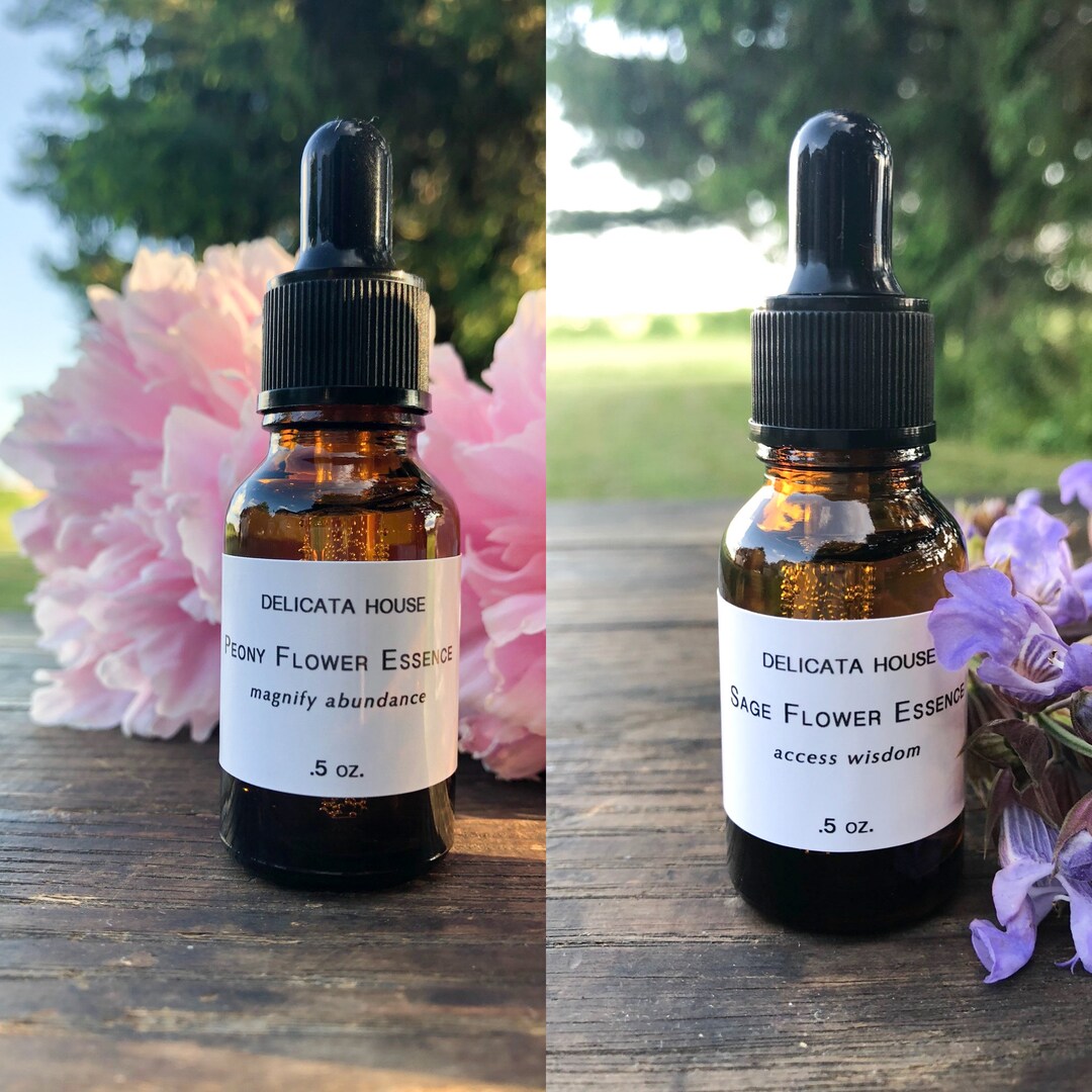 Peony Flower Essence and Sage Flower Essence Set of 2 Flower Remedy ...