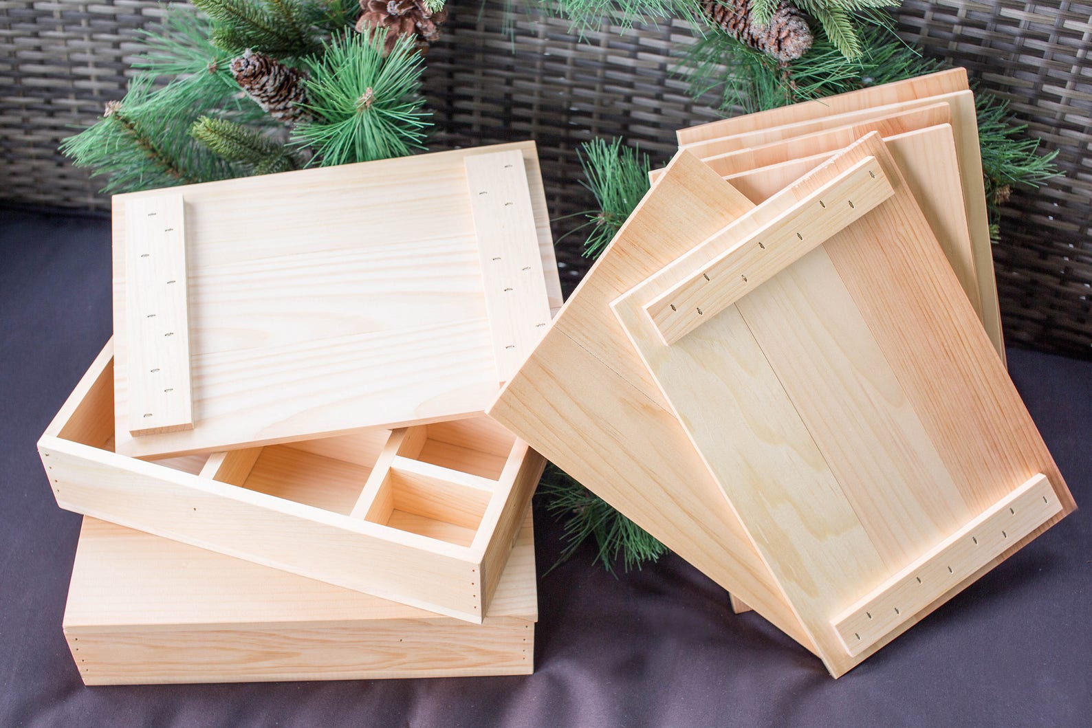 Solid Pine Box With Compartments - Etsy