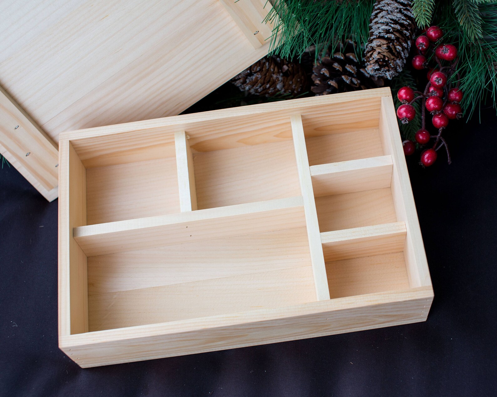 Solid Pine Box With Compartments - Etsy