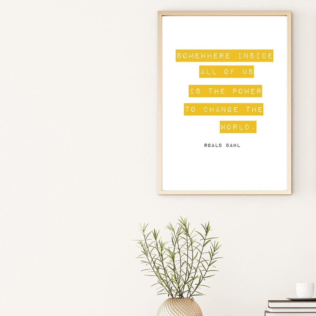 Roald Dahl Quote, Digital Print, Happiness, Home Decor, Author Quote ...