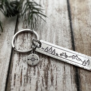Mountain Bike Keychain - Trail Riding Compass Charm Key Ring ...