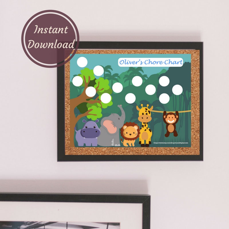 Zoo / Sticker Chart / Preschool / Chore Chart / Reward Chart / - Etsy