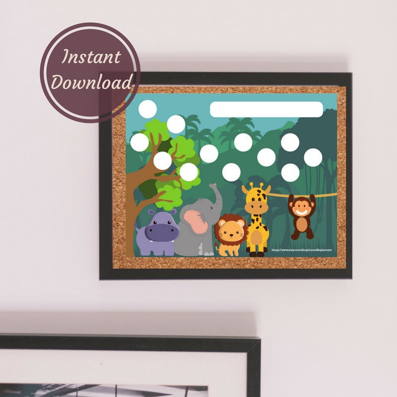 Zoo / Sticker Chart / Preschool / Chore Chart / Reward Chart / - Etsy