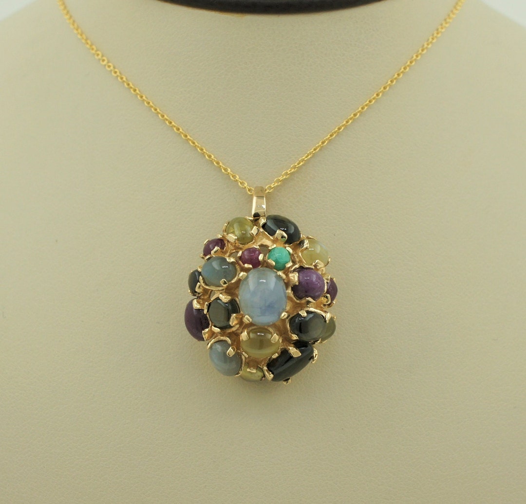 Gorgeous Vintage 1950s Handmade 14K Solid Yellow Gold With Cabochon ...