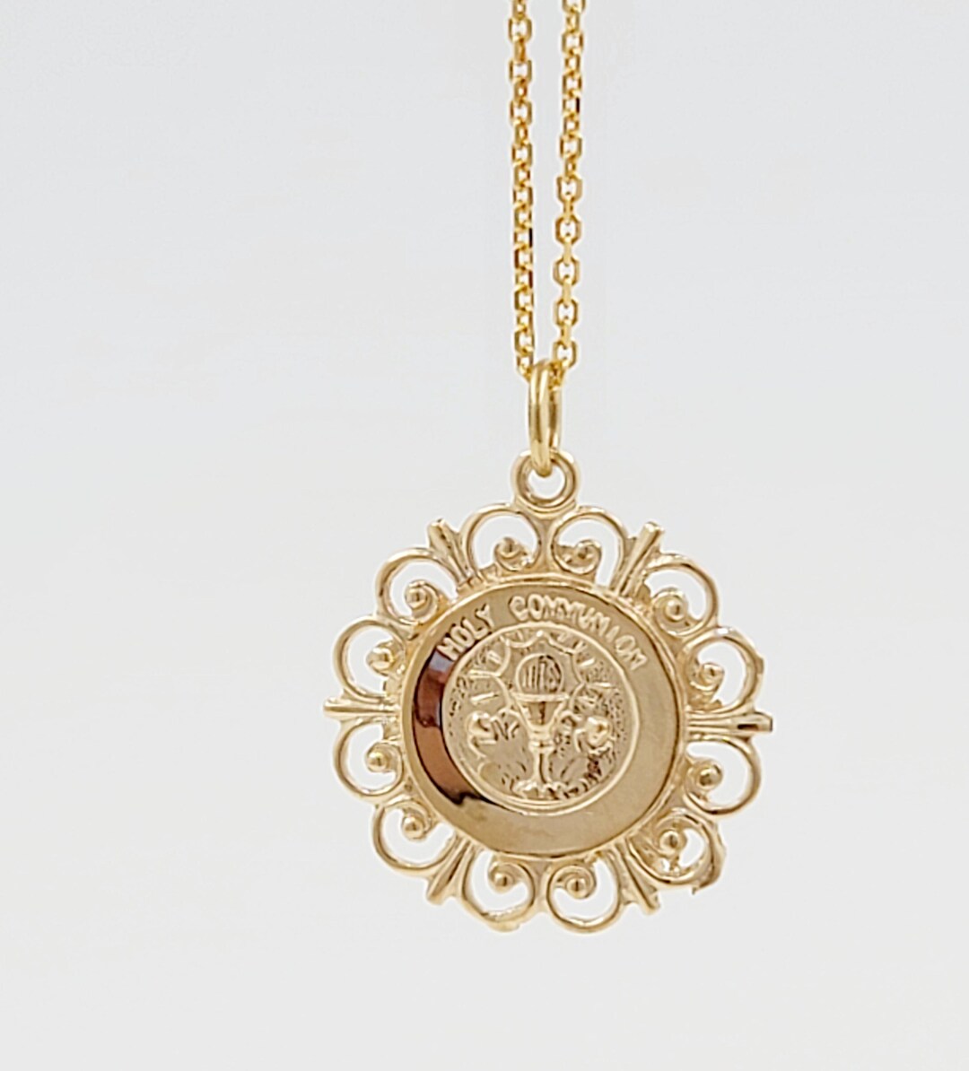 Primera Communion First Holy Communion 14K Yellow Gold Medallion ...