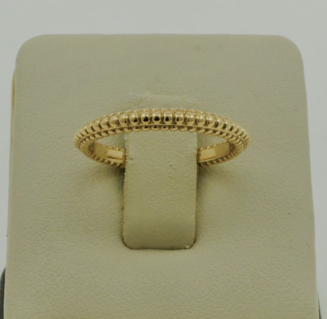 Handmade 14K Yellow Gold Milgrain Wedding Stacking Ring - Etsy
