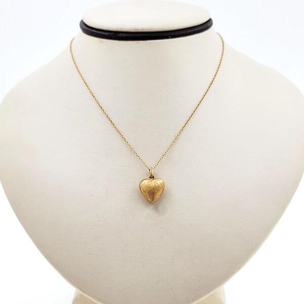 14k Yellow Gold Heart Chain Necklace - Etsy
