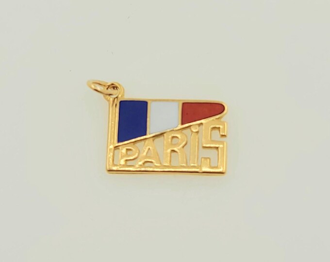 Beautiful Vintage 1980s Handmade 14K Yellow Gold PARIS Pendant Charm ...